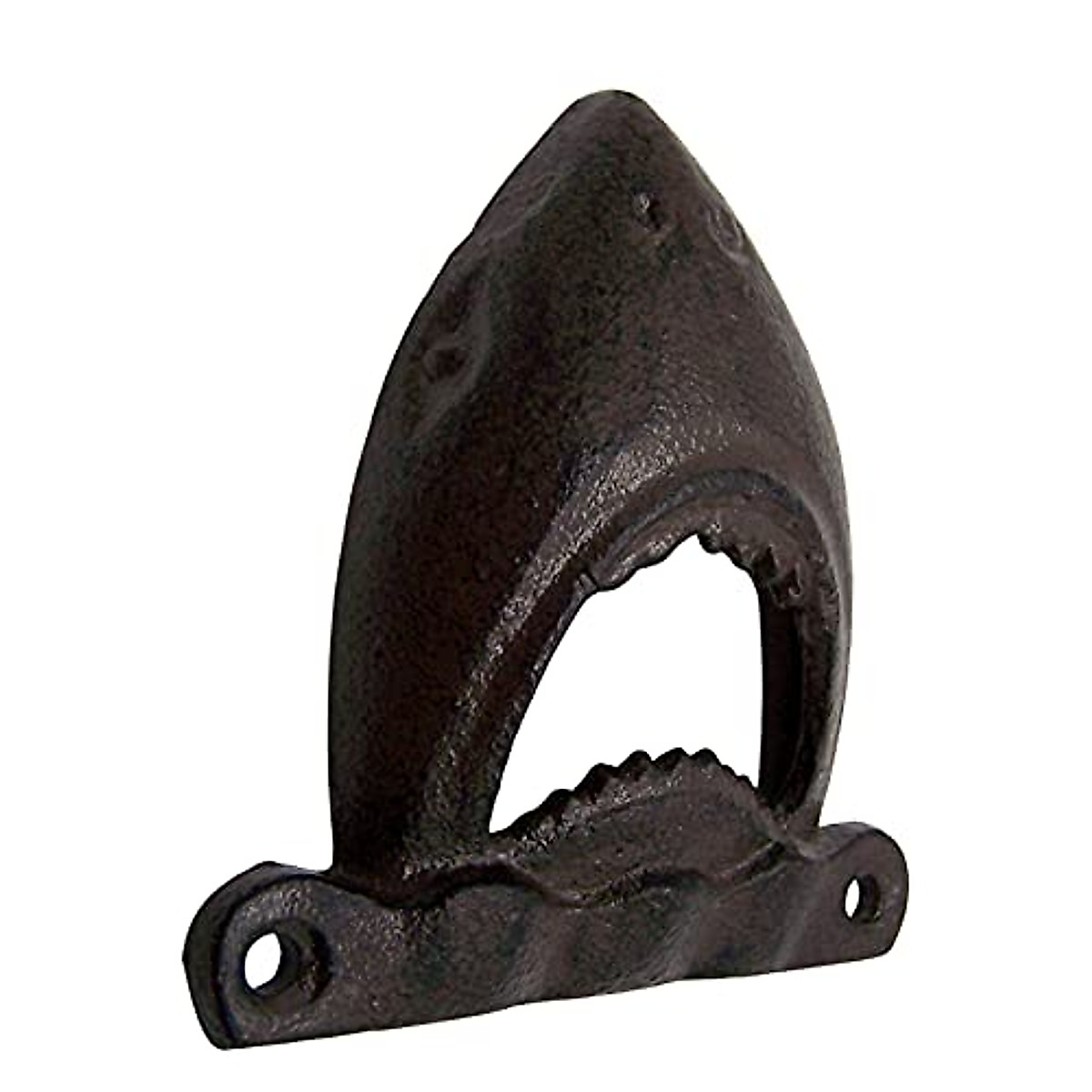 Cast Iron Shark Head Bottle Openers, Wall Mounted, Nautical Bar Décor, Set of 2, 3.5 Inches