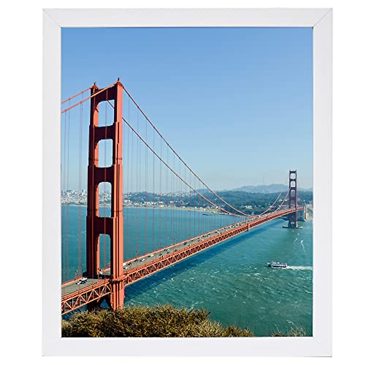HEYTUYA 6x9 inch Picture Frame White for Wall Hanging or Tabletop, Wood Wall Gallery Poster Frame Photo Frame with Durable Shatter Resistant Plexiglas, White