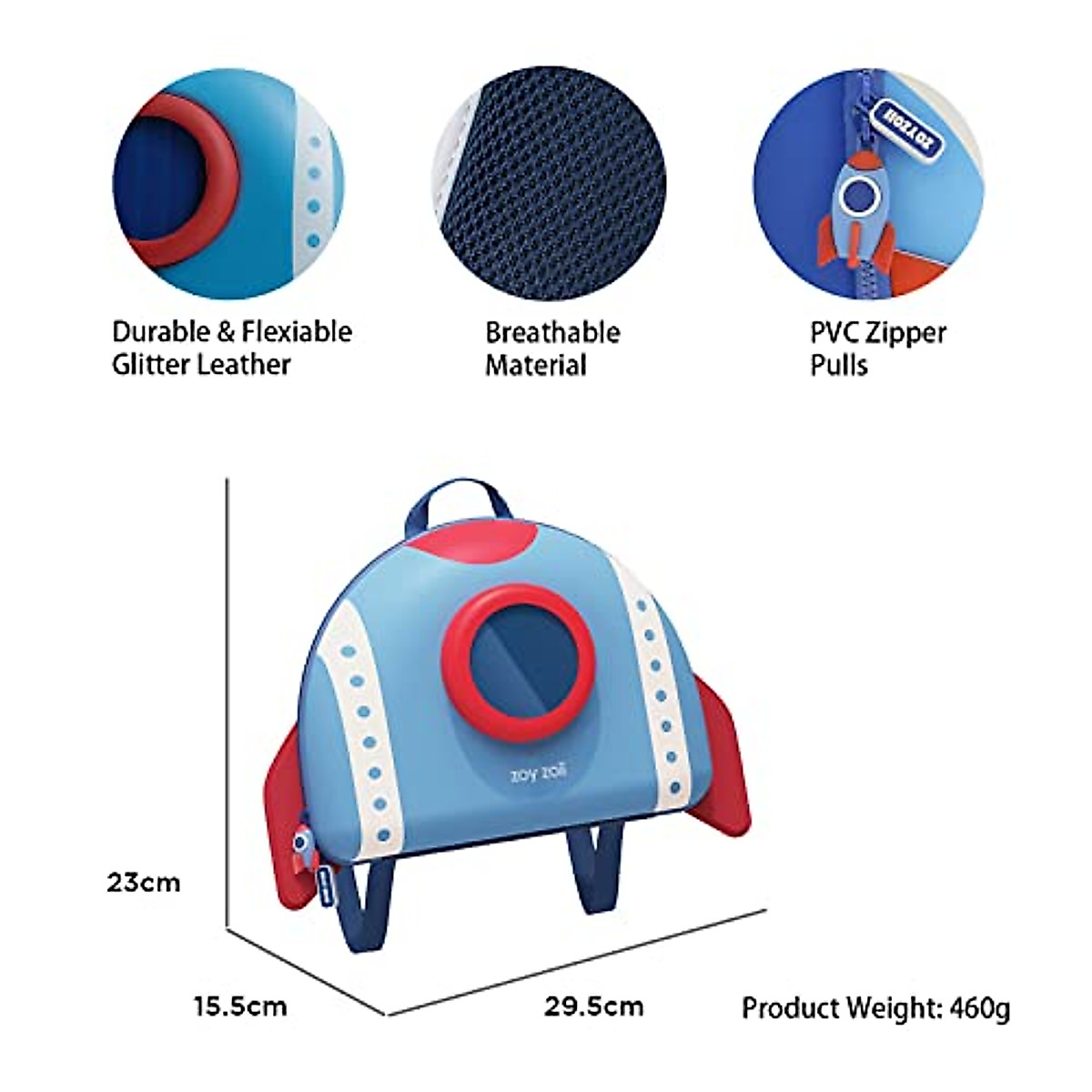 Zoy zoii Toddler Backpack for Boy, Kids Mini Battleship Backpack Gift, Preschool Kindergarten Travel Bag for 2-5 Years