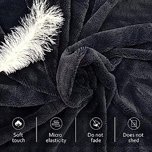 7FT Giant Fur Bean Bag Chair Cover for Kids Adults Oversized, Living Room Furniture Big Round Soft Fluffy Faux Fur Beanbag Lazy Sofa Washable Bed Cover with Zipper (Cover only, No Filler) (Black)