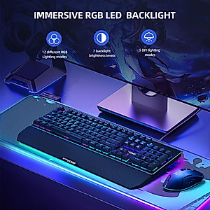GTRACING Mechanical Gaming Keyboard with Wrist Rest, RGB Lighting, Tactile Mechanical Switches, Programmable Macro Keys