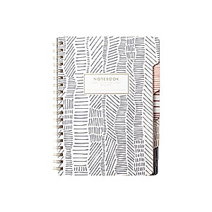 Fringe Studio Large Tab Notebook,"Tribal Lines", Flexible Paperback Cover, College Ruled, 5 Subject/Die-Cut Dividers, 7.25" X 10", 180 Lined Pages (343007), Multicolor
