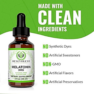 Liquid Melatonin for Kids and Adults 3mg - Natural Sleep Aid Drops, Berry Vanilla Flavor, Made in USA. Tincture Helps Fall Asleep Faster, Stay Asleep Longer. Children Friendly. Non-GMO. No Fillers.