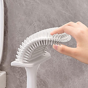 SAAKO Toilet Bowl Brush Wall Mounted Floor Toilet Brush Silicone Toilet Cleaner Brush Toilet Brush Holder with Lid Design