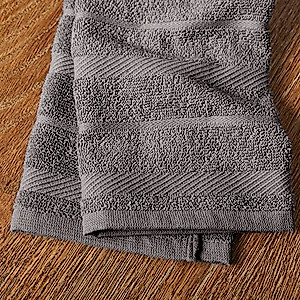 KitchenAid Albany Kitchen Towel 4-Pack Set, Charcoal Grey/White, 16"x26"