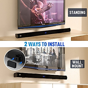 PyleUsa 2.1 Channel TV Soundbar Speaker - Wireless Bluetooth 500W 35'' Sound bar Home Theater Stereo System w/Subwoofer, HDMI-ARC, Optical, USB, AUX, Remote Control - PSBV28HB