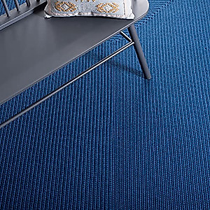 SAFAVIEH Braided Collection 4' x 6' Blue BRD315M Handmade Country Cottage Reversible Area Rug