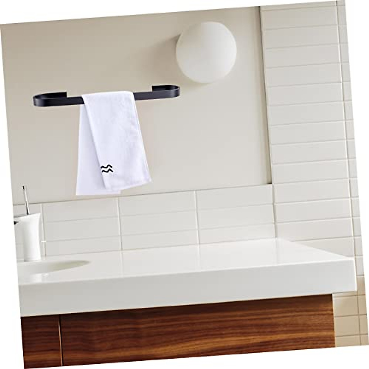 Towel Racks, Towel Rack Sets Nail Free Towel Rack Metal Cabinets Kitchen Cabinet Bathroom Towel Adhesive Hanger Bath Towel Rack Practical Towel Rack/Black*2Pcs/45 * 7 * 3Cm*2Pcs