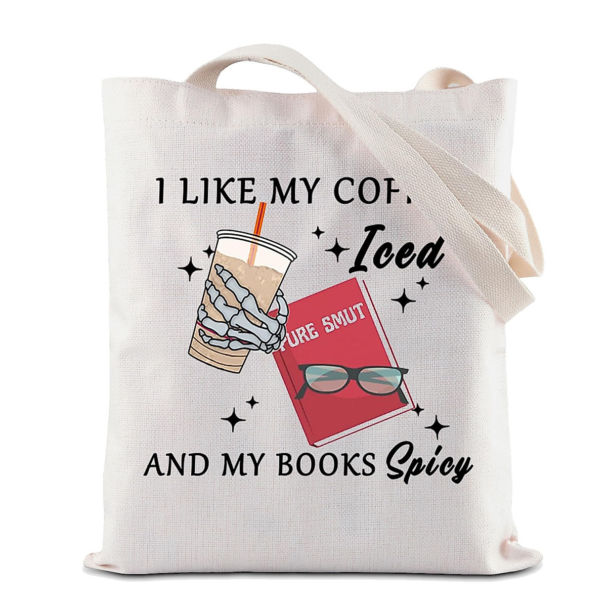 ZJXHPO Spicy Tote Bag Smut Slut Reusable Grocery Shopping Bag Handbag Spicy Literary Smut Reader Shoulder Bag (Coffee Spicy Tote)