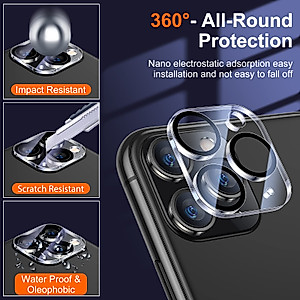 UniqueMe Camera Lens Protector compatible with iPhone 11 Pro/iPhone 11 Pro Max Tempered Glass,[Not for iPhone 11] Easy Install 9H Hardness HD Clear [ 2 Pack]