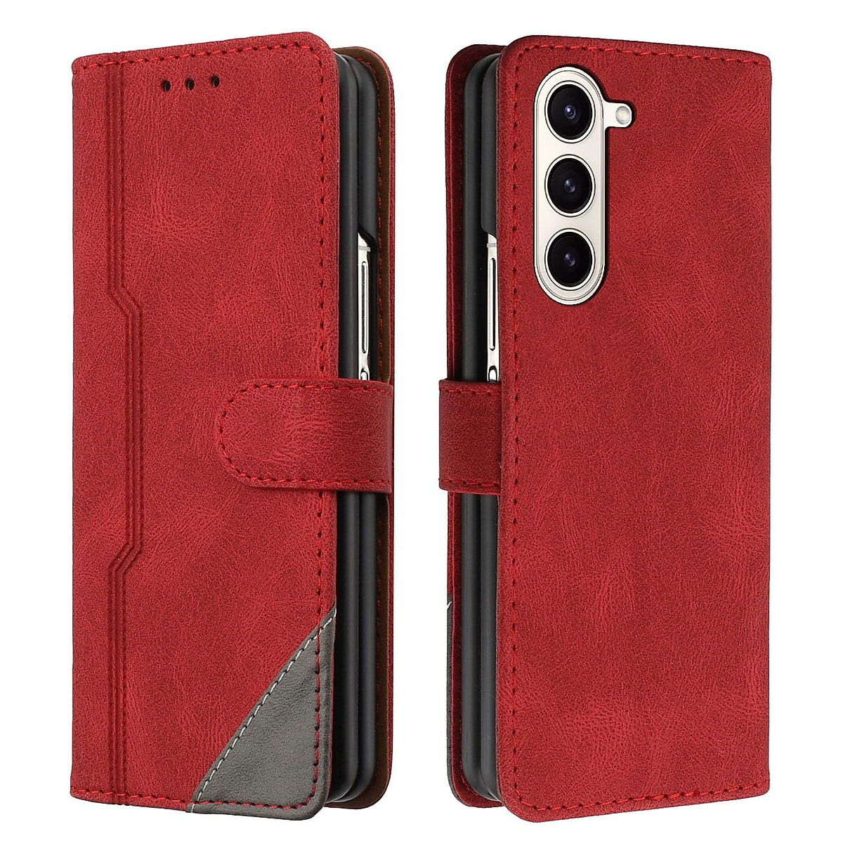 Smartphone Flip Cases Compatible with Samsung Galaxy Z Fold 5 2023 Case, Samsung Galaxy Z Fold 5 Wallet Case Slim PU Leather Phone Case Flip Folio Leather Case Card Holders Shockproof Protective Case