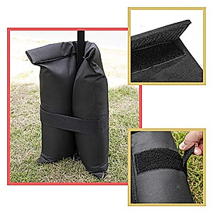 Leader Accessories Heavy Duty Premium 600D 4Pcs/Pack Canopy Weight Bags Instant Shelters Gazebo Sand Bags for Pop up Canopy,25Lbs/PC Upgraded Huge Capacity