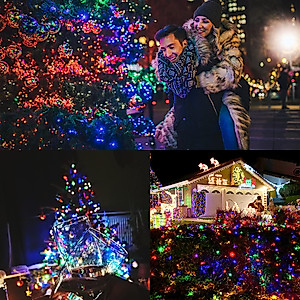 WATERGLIDE Extra Long 328 FT Fairy String Lights, 1000 LED Outdoor Green Wire Christmas Lights, Plug in Mini Light 8 Modes & Waterproof for Outside Xmas Tree Holiday Wedding Party Decor, Multicolor