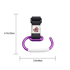 Stroller Hand Warm Muff Pram Gloves with 2 Stroller Hooks Winter Waterproof Anti-Freeze Fleece Baby Stroller Pushchair Warm Gloves Gift for Parents and Caregivers (Purple)