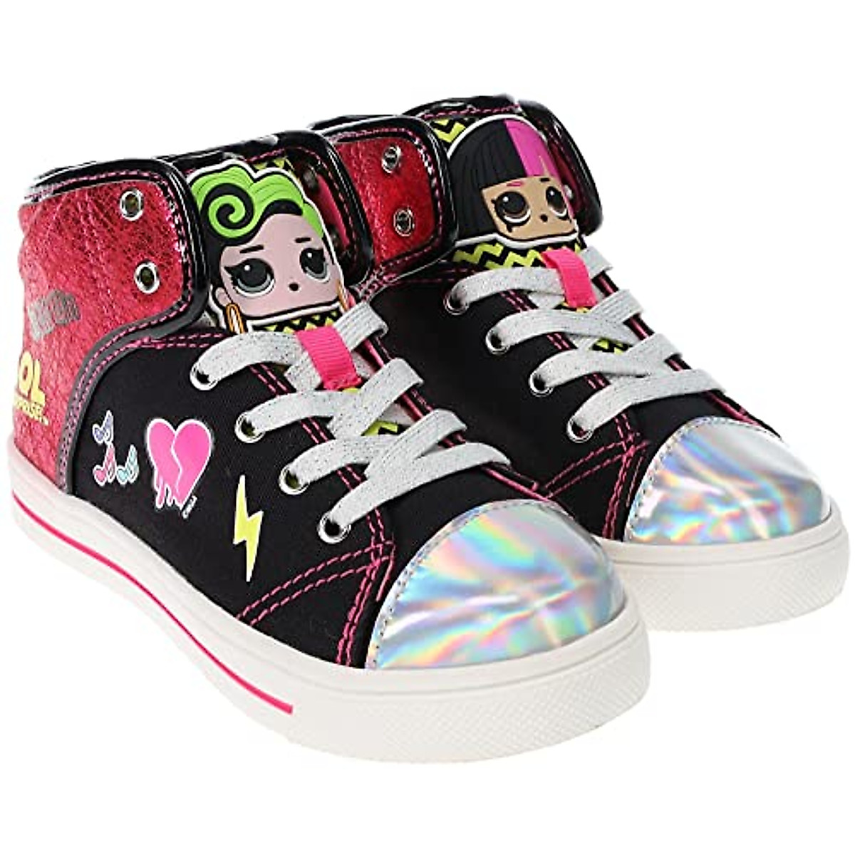 L.O.L. Surprise! Girls Rocker Diva Hightop Sneakers, Size 11 Black Pink