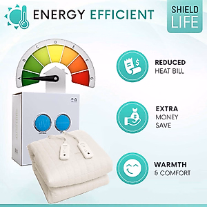 99% EMF Blocking Heated Mattress Pad. Far Infrared Heat and Negative Ion with 8 Heat Settings and Auto Shut Off by Shield Life. King Size Bed Warmer (80" x 72")