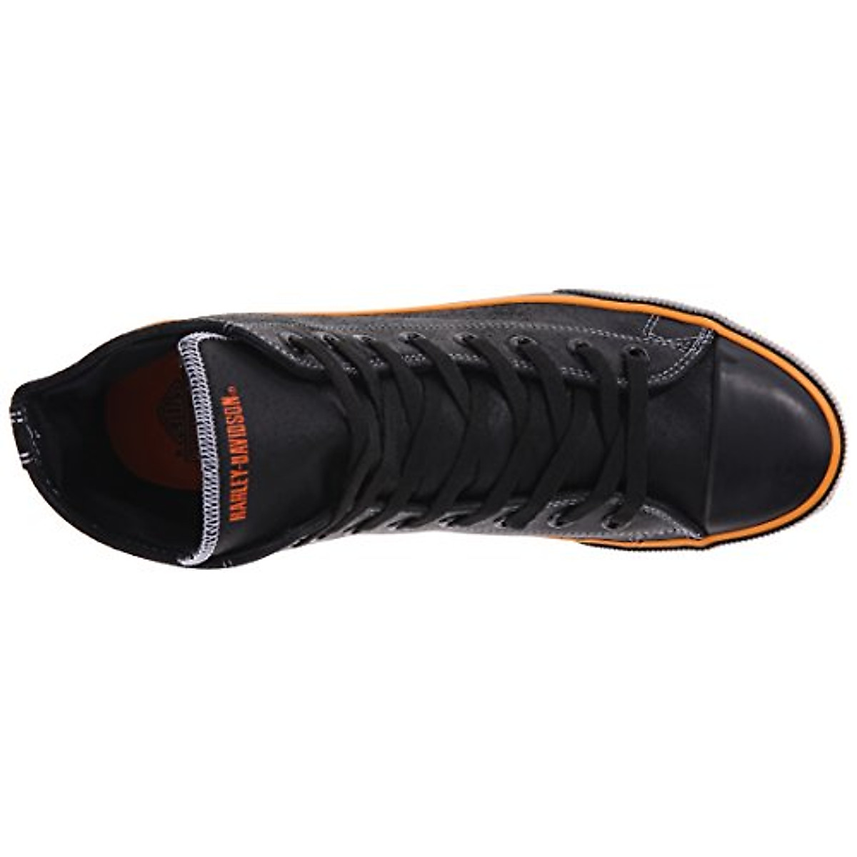 Harley-Davidson Footwear Men's Nathan Vulcanized Sneaker, Black/Orange, 13