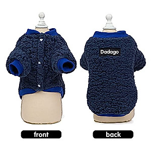 Small Dog Sweater Cat Puppy Winter Warm Coat Pet Cold Weather Cozy Fleece Clothes Cute Pullover Sweater for Small Dogs Girl Boy (Medium, Blue)
