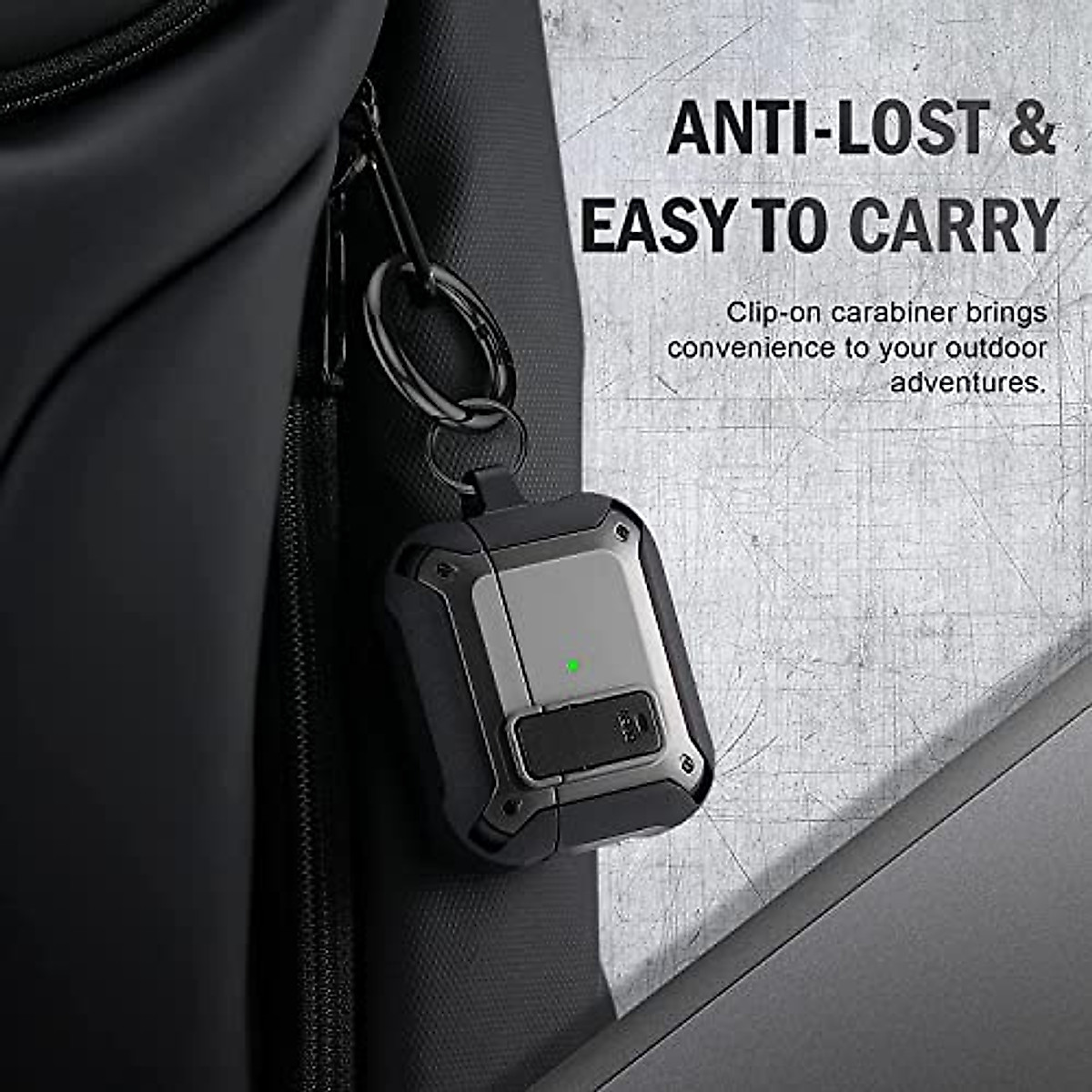 Valkit Airpod 3rd Generation Case 2021 Secure Lock Clip Case Apple AirPod 3 Case Cover Military Armor Series Full-Body Rugged Hard Shell for Men Women with Keychain Carabiner,Wireless Charging (Black)