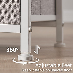 Somdot Narrow Dresser with 4 Drawers, Slim Storage Chest of Drawers with Removable Fabric Drawers for Closet Small Spaces Bathroom Bedroom Laundry, Ash Grey