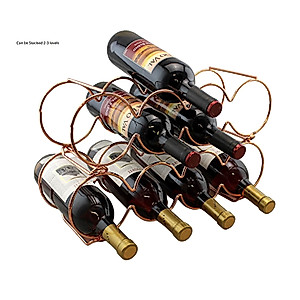 Rose Gold Stackable Table Top Wine Rack Bottle Holder Each Holds 4 Bottles - Keeps Bottles of Wine Horizontal to Prevent Oxidation
