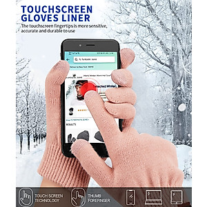 FZ FANTASTIC ZONE Women's Winter Touchscreen Wool Magic Gloves Warm Knit Fleece Lined for Women