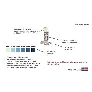 Peracetic Acid Test Strips, 0-160 & 0-500 ppm Bundle