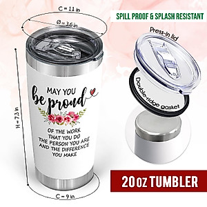 OASSIE Inspirational Gifts for Women - 20 oz Stainless Steel Insulated Coffee Tumbler With Lid - Mothers Day Teachers Day Birthday Appreciation Thank You Gifts for Coworkers Teachers Friends