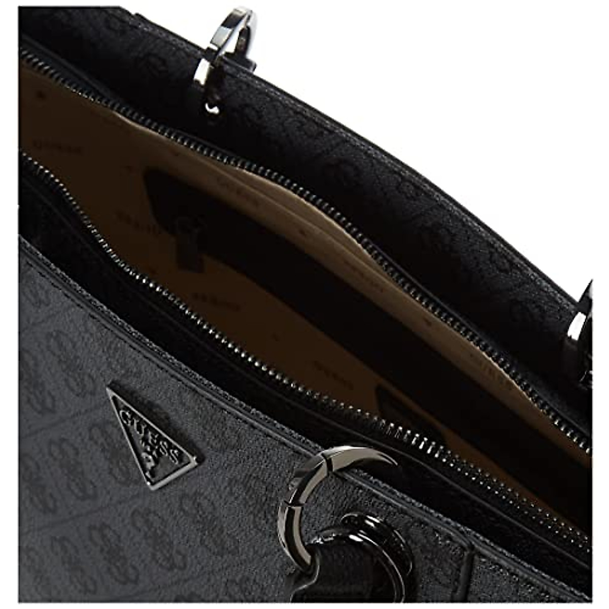 GUESS womens Noelle Small Elite Tote, Coal, One Size US