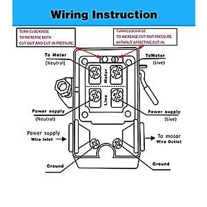 LF10-4H Pressure Switch, 4 Port Air Compressor Pressure Switch Replacement Control NPT1/4 95-125 PSI 20A
