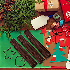 400 Pieces Christmas Chenille Pipe Cleaners Jumbo Chenille Stem Fluffy Chenille Stem for DIY Art Craft (White)