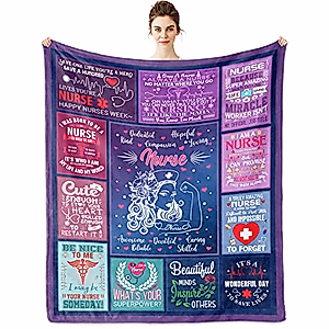Nurse Gifts for Women, Nurse Practitioner Gifts, Gifts for Nurses Blanket 60"x50", Nurse Week Gifts, School Nursing Student Gifts, RN Gifts for Nurses, Nurse Birthday Retirement Graduation Gifts Ideas