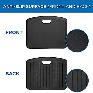 Mount-It! Anti Fatigue Floor Mat | Standing Comfort Mat for Standing Desk, Home, Office, Kitchen, Garage | Anti-Slip Washable Surface| 18"x22" | Rubberized Gel Foam Black