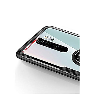 Redmi Note 8 Pro Case,360° Rotating Ring Kickstand Protective Case,Silicone Soft TPU Shockproof Protection Thin Cover Compatible with[Magnetic Car Mount] for Xiaomi Redmi Note 8 Pro (Navy/Silver)