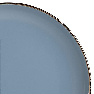 Gibson Home Rockaway Round Stoneware Dinnerware Set, Service for 4 (16pcs), Matte Blue