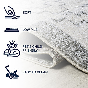 JONATHAN Y MOH200B-9 Amir Moroccan Beni Souk Indoor Area Rug, Bohemian, Scandinavian, Transitional, Bedroom, Kitchen, Living Room, Easy-Cleaning, Non-Shedding, 9 X 12, Cream/Gray