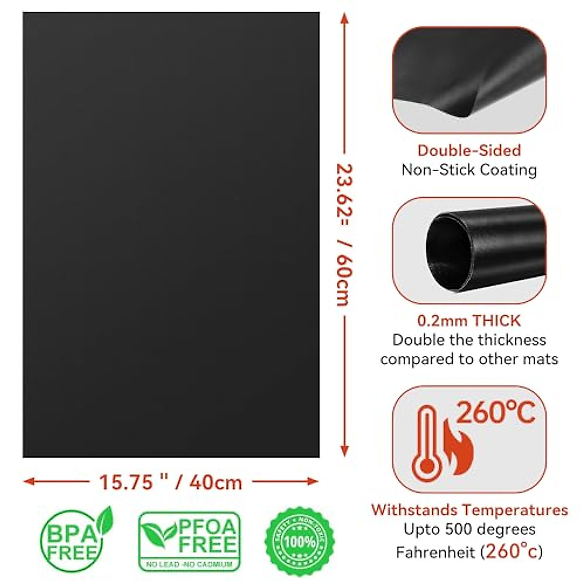 Oven Liners for Bottom of Oven, 2 Pack Resuable Large Thick Heavy Duty Teflon Oven Mat Set, Non Stick Oven Mats for Bottom of Electric Oven Gas Oven Toaster Oven Microwave Stove Grill, Easy to Clean