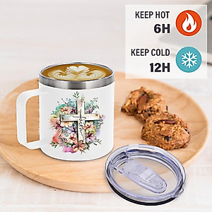 WWHSAI Christian Gifts for Women - Faith Bible Verse Gifts Baptism Coffee Cup - Inspirational Religious Birthday Presents for Women - Catholic Spiritual Christmas Presents Tumbler for Girl Friend 14oz