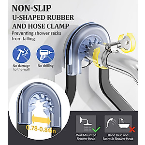 5-Pack Stainless Steel Shower Caddy Hanging Shower Organizer, No Drilling Rust-free Adjustable Non-Slip Non-Shake Bathroom Caddy Organizer storage for Inside Bath Over Shower Head Rack Holder, Black