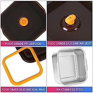 BEFOY Stainless Steel Food Storage Containers with Lids 1100ML* 3 Food Lunch Box Containers Leak-proof Light Easy Set with Air Vent Snack Boxes for People, Kitchen Storage…