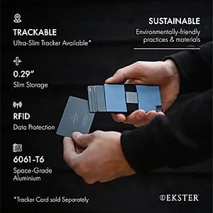 Ekster Aluminum Cardholder Wallet for Men | Metal Wallets with RFID Blocking Layer | Slim & Minimalist Aluminum Wallet with Push Button for Quick Card Access (Midnight Blue)