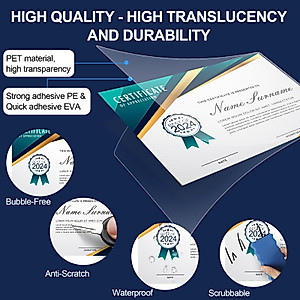 33 PCS Laminating Sheets 9”x11.5”, Thermal Laminating Pouches, 3mil Plastic Paper Laminate Sheets, Laminator Sheets Plasticized Craft Office and School Supplies, Lamination Sheets for 8.5”x11” Paper