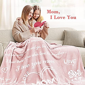 Lukeight Gifts for Mom, Birthday Gifts for Women, Mom Blanket from Daughter or Son, Presents for Mom, Mom Birthday Gifts, Mom Gifts for Christmas, Throw Blanket 65x55 inches