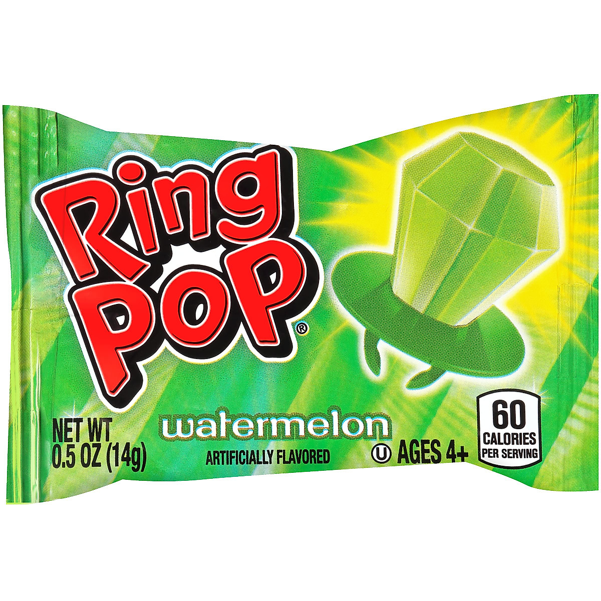 Ring Pop Colorfest Individually Wrapped Green Watermelon 30 Count Bulk Lollipop Pack -Green Lollipop Suckers - Fun Candy Bulk For Party Favors, Color Parties, Pool Parties, & 4th of July - Summer Treats for Kids
