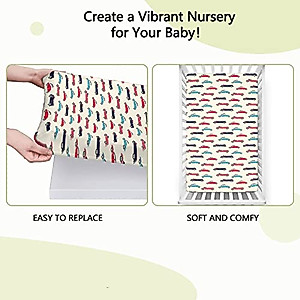 Cars Themed Fitted Crib Sheet,Standard Crib Mattress Fitted Sheet Soft and Breathable Bed Sheets-Baby Crib Sheets for Girl or Boy, 28“ x52“,Multicolor