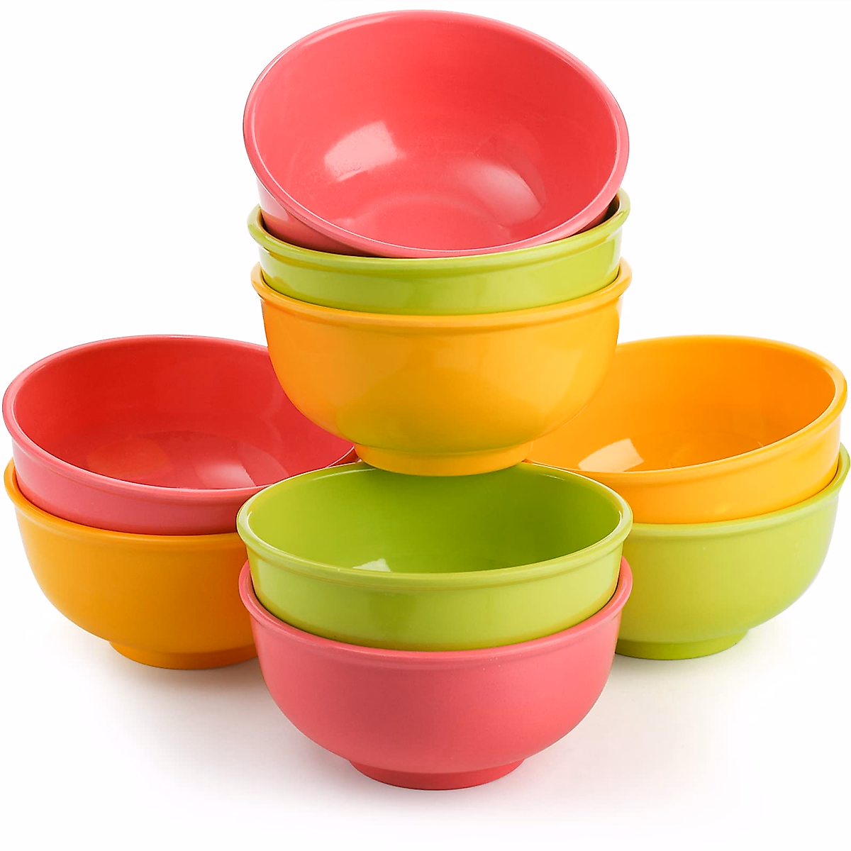 DEAYOU 9 Pack Melamine Bowls, 28 Oz Unbreakable Large Cereal Soup Salad Bowl, 6" Reusable Mixing and Serving Bowls for Party, Colorful Snack Bowls for Children, Chip-Resistant, Dishwasher Safe