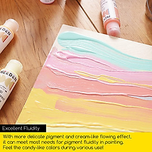 MEEDEN Fluid Pastel Acrylic Paint Set, 6 Vibrant Colors (2 oz, 60 ml), Rich Pigments, Non-Toxic High Flow Art Paints for Artists, Adults, Kids, Beginners, Art Supplies for Canvas Painting