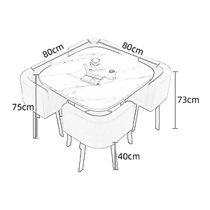 HASMI Conference Table with Chairs Set, Office Reception Table and Chairs, Modern Conference Room Table with Chair, for Home Living Room Balcony Cafe Office