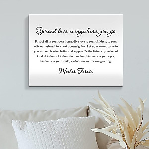 OEWD Inspirational Spread Love Everywhere You Go Canvas Wall Art Poster Print Gift, Motivational Quote Painting Ready to Hang Home Decor (11.5" x 15")