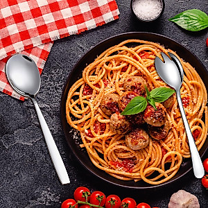 Evanda Salad Server Set 4 Pieces, Stainless Steel Salad Serving Set, Salad Spoon, Salad Servers, Salad Fork, Dishwasher Safe